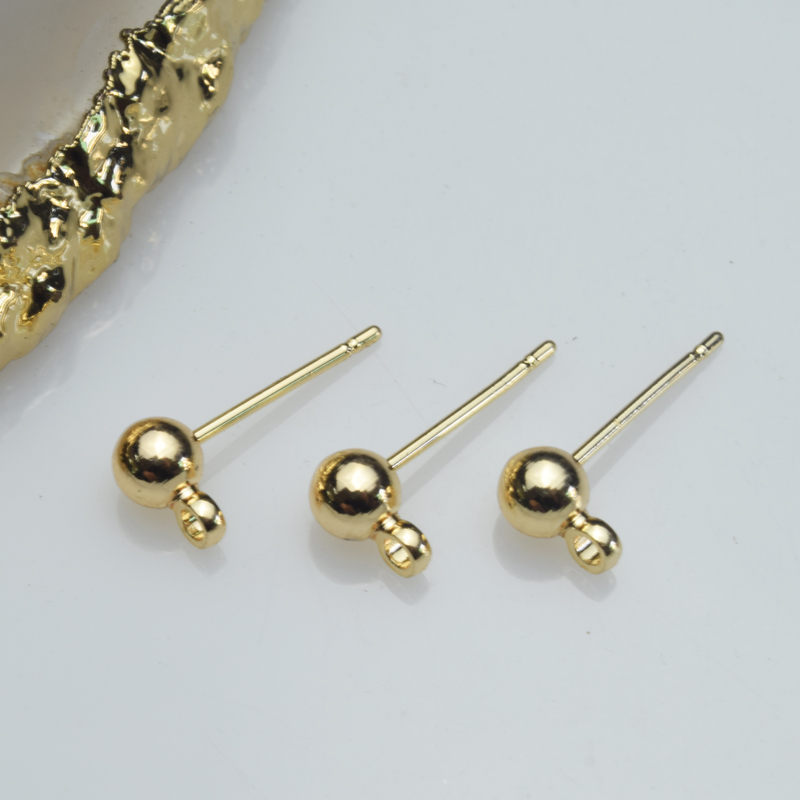 4mm 14K Gold Ball Auricular Needle Finding（e070113） – BeadsSource